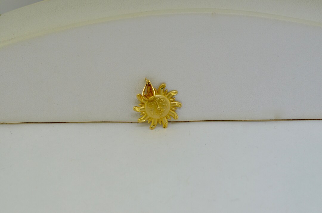 14K Yellow Gold Sun Charm/pendant - Etsy