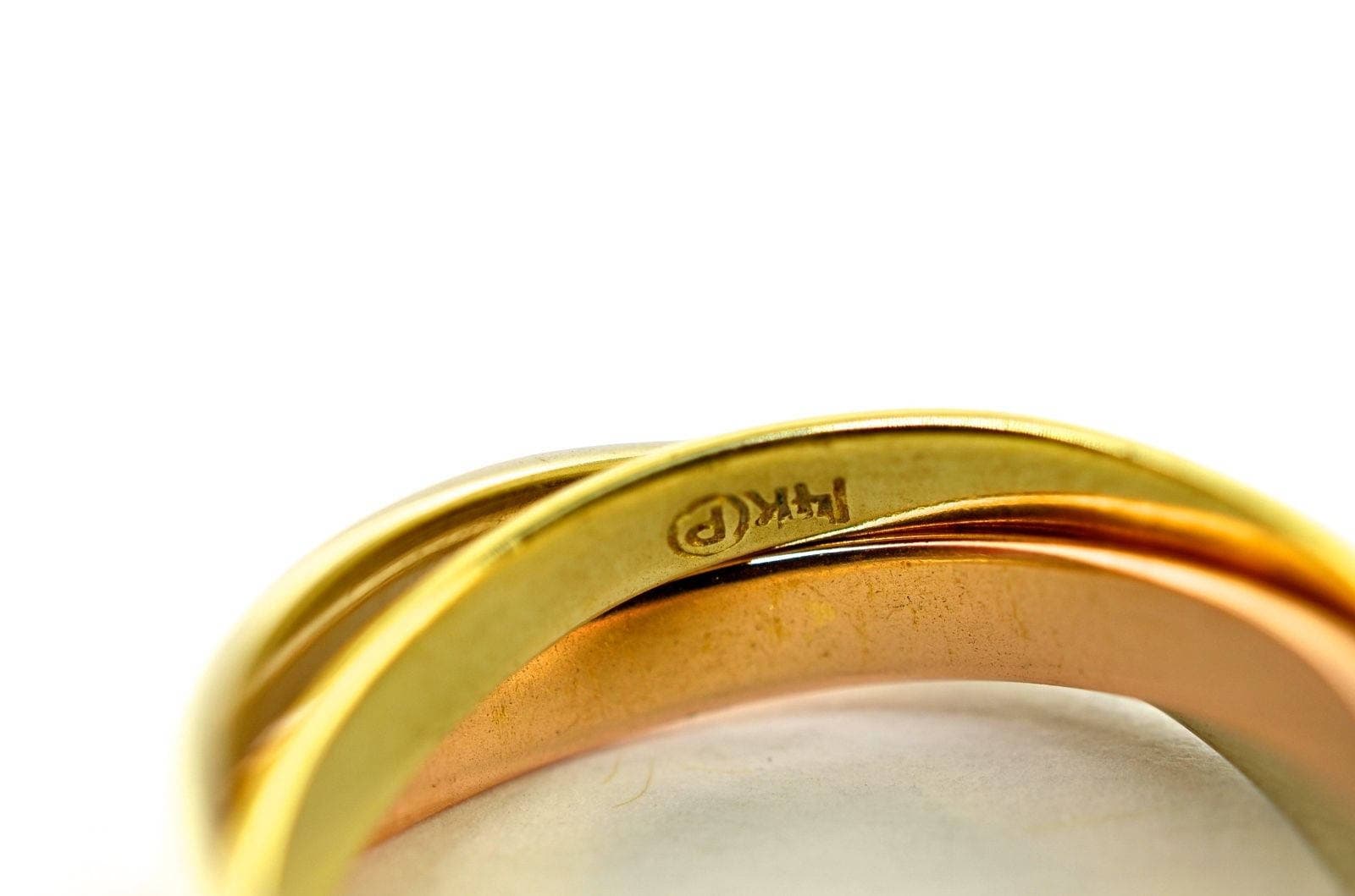 14k Tri-color Gold Rolling Rings Band - Etsy