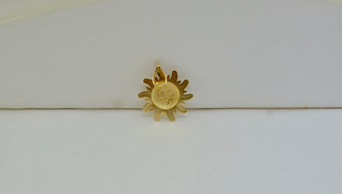 14K Yellow Gold Sun Charm/pendant - Etsy