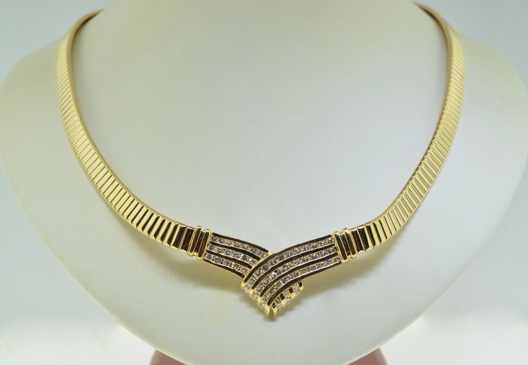Fortunoff 14K Yellow Gold Diamond Necklace - Etsy