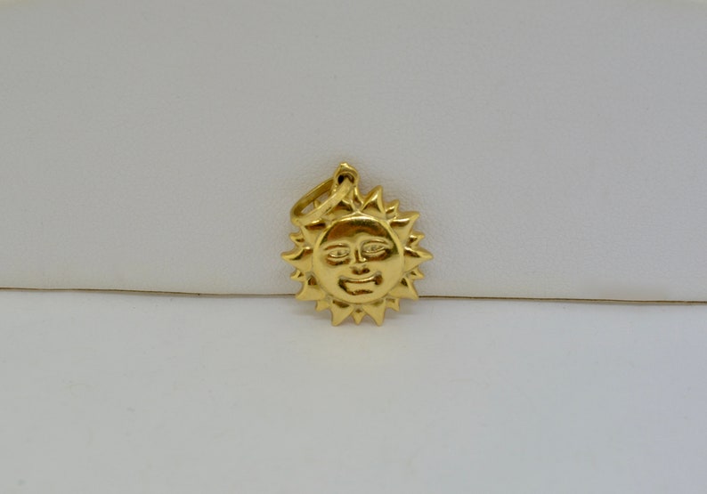 14K Yellow Gold Sun Charm - Etsy