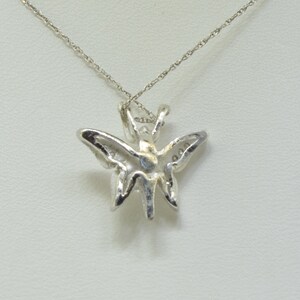 14k White Gold Butterfly Necklace - Etsy
