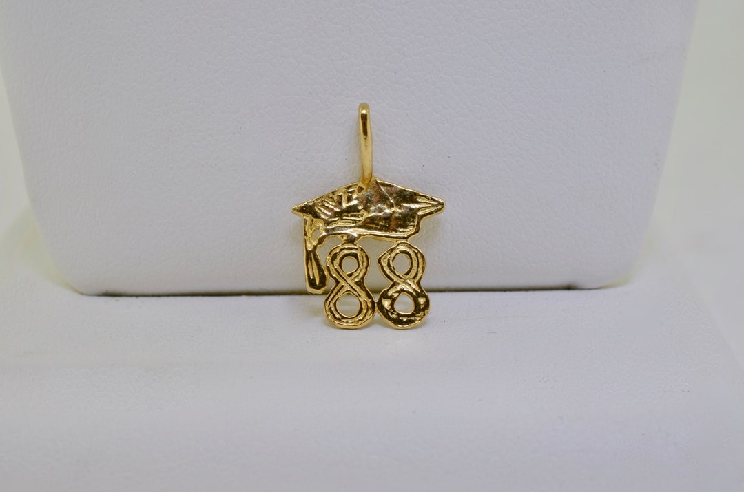 14K Yellow Gold Class of 1988' Charm - Etsy