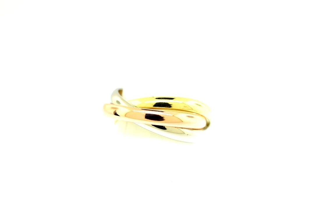 14k Tri-color Gold Rolling Rings Band - Etsy
