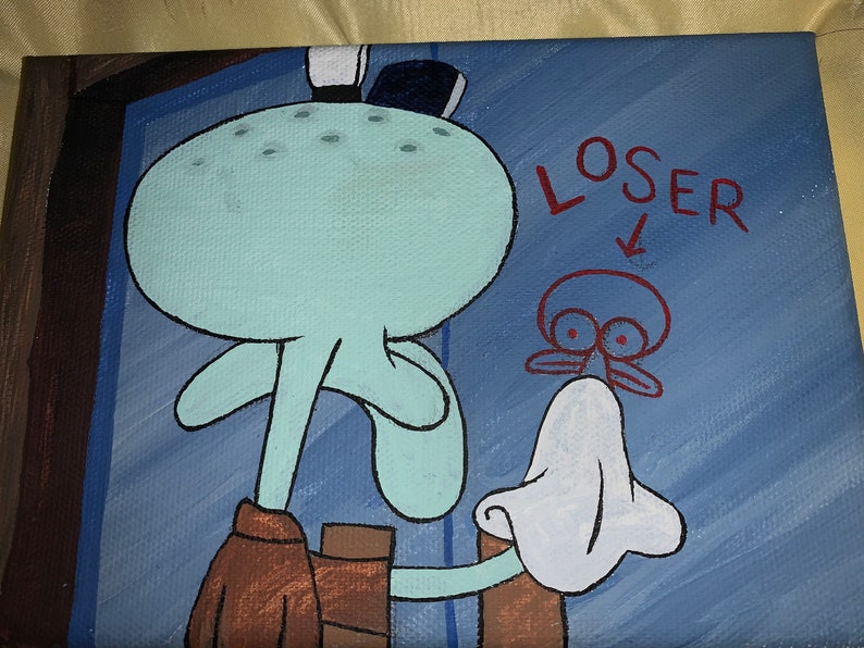 Spongebob meme painting hand painted | Etsy