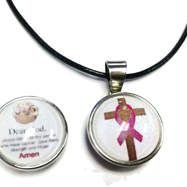 Breast Cancer Cross Necklace - Etsy