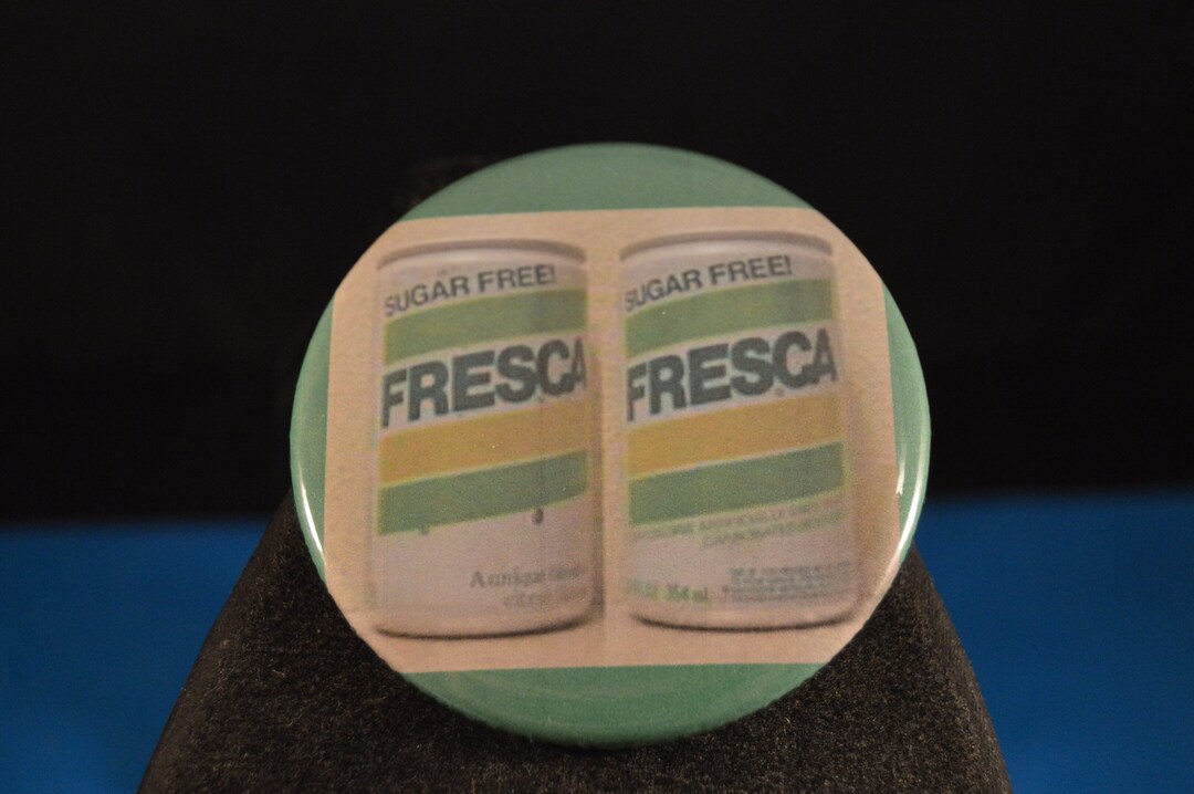 FRESCA Retired (dead) SODAS Citrus Button 2 Cans Pin Pinback Punk Badge ...