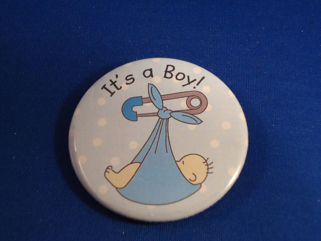IT'S A BOY! Button Pinback Pin Badge Announcement Large 2 1/4" Brand ...