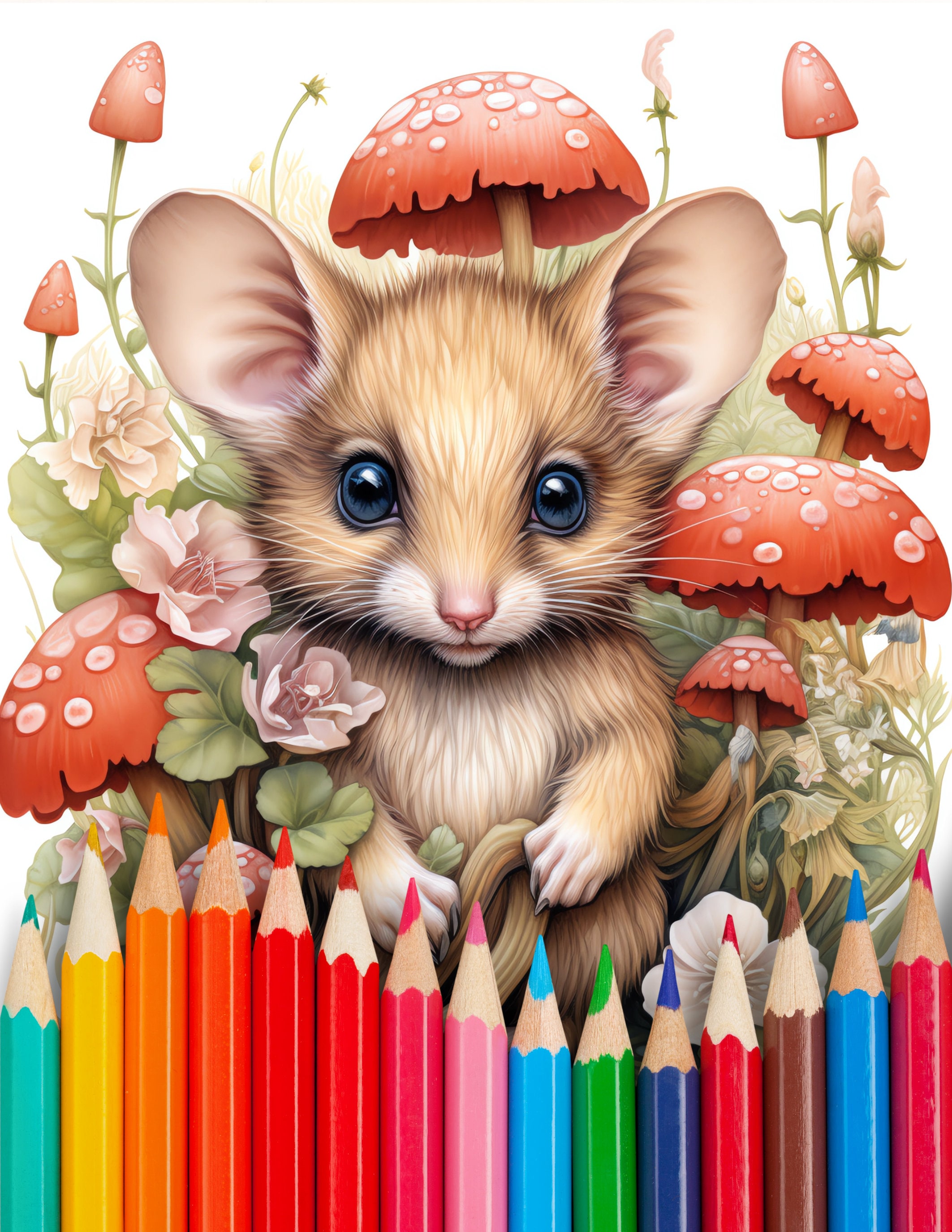 26 Baby Mice Coloring Book Pages, Baby Animals Cuties Printable PDF ...