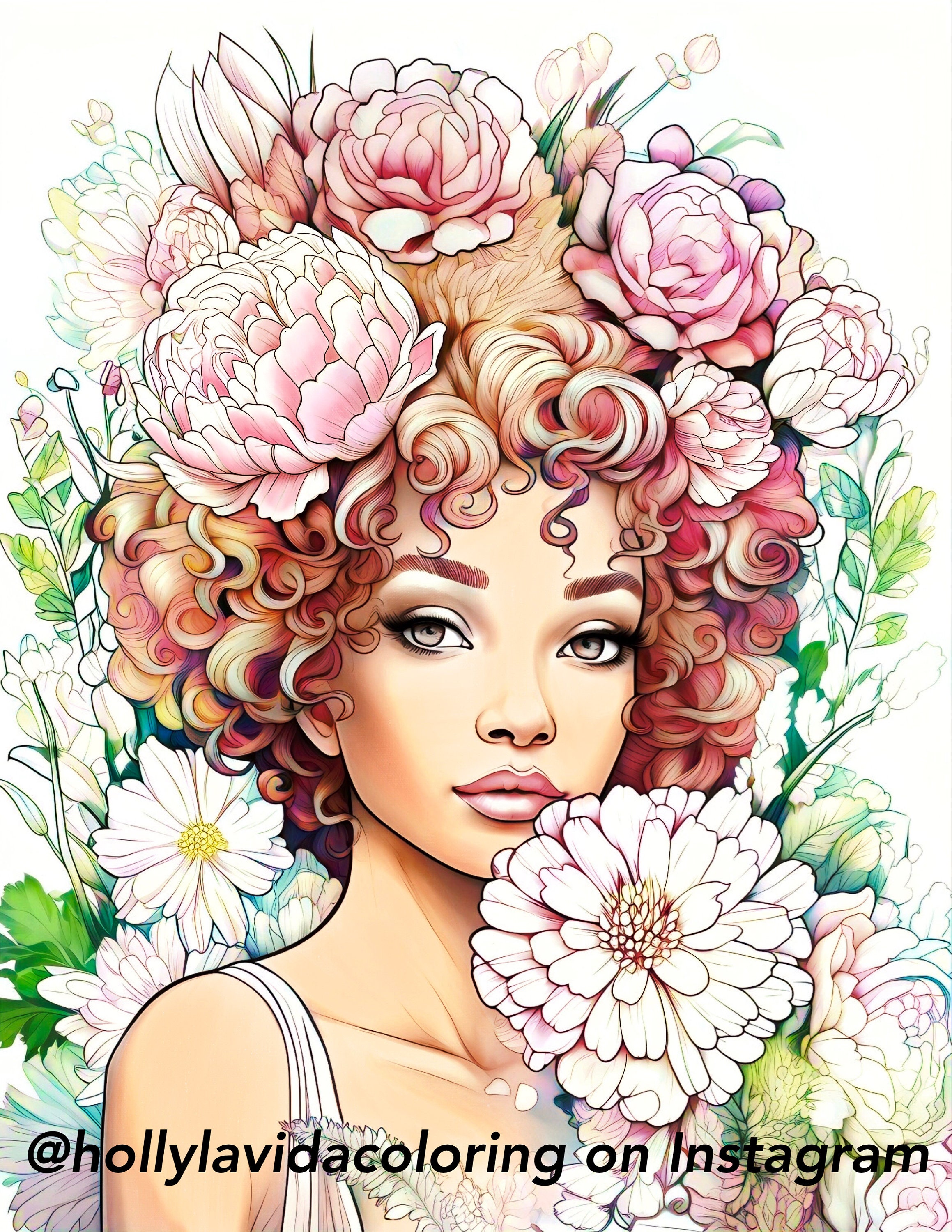 60 Forest Nymphs Coloring Book Pages Beautiful Women in - Etsy