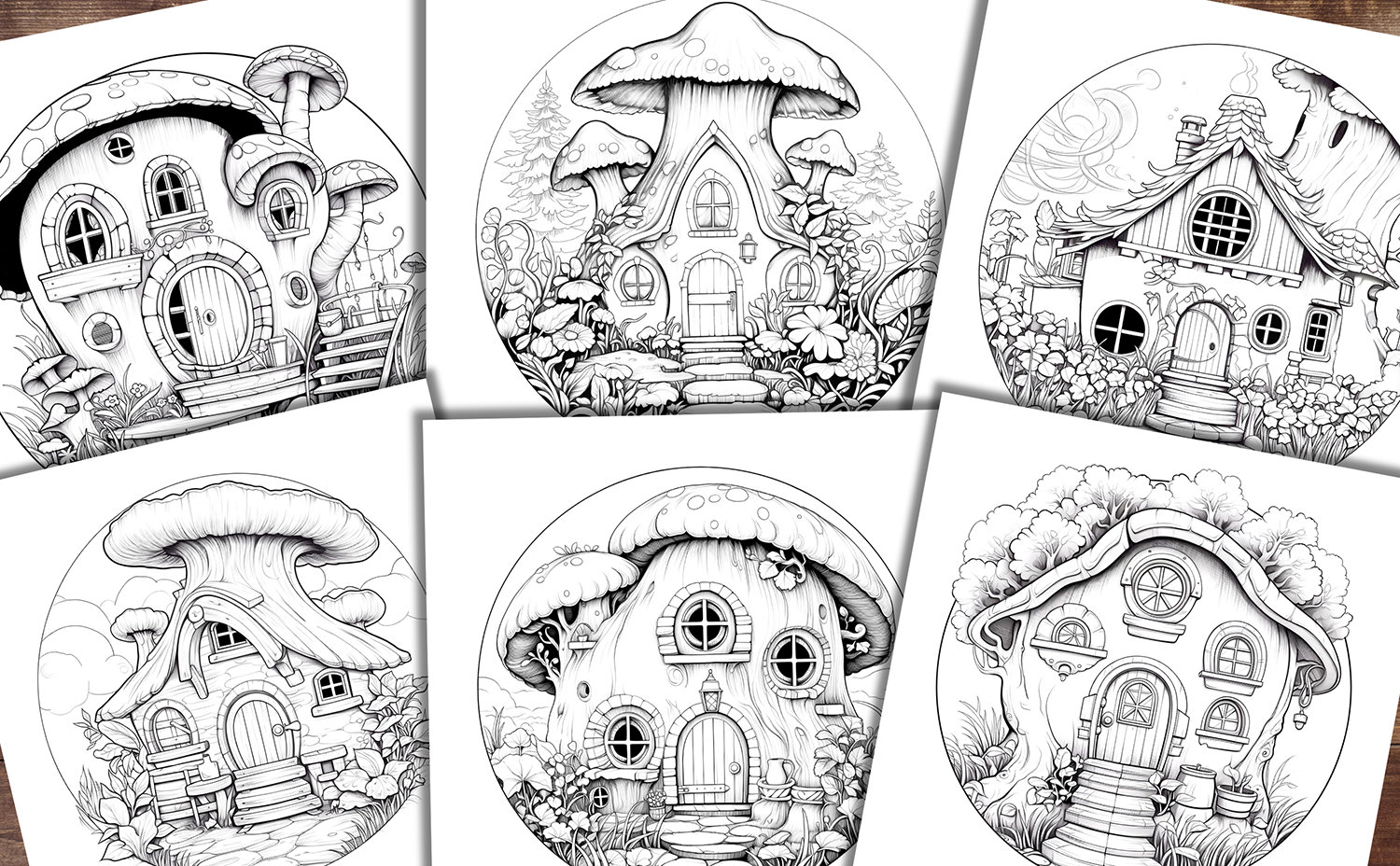 60 Fairy Homes Coloring Book Pages Fantasy Fairy Houses - Etsy