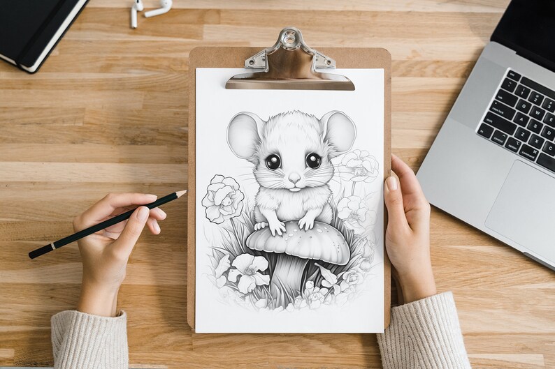 26 Baby Mice Coloring Book Pages, Baby Animals Cuties Printable PDF ...