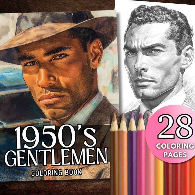1950s Coloring Book - Etsy