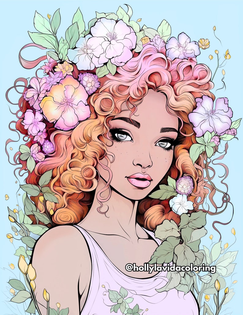 60 Forest Nymphs Coloring Book Pages Beautiful Women in - Etsy