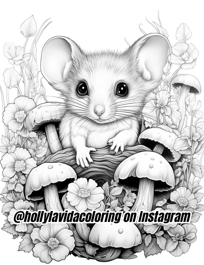 26 Baby Mice Coloring Book Pages, Baby Animals Cuties Printable PDF ...