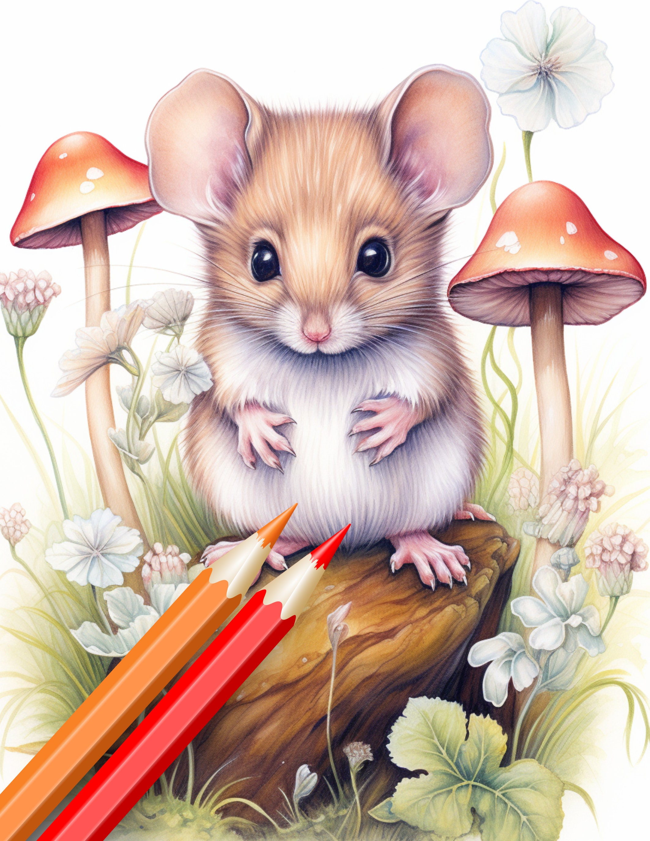 26 Baby Mice Coloring Book Pages, Baby Animals Cuties Printable PDF ...
