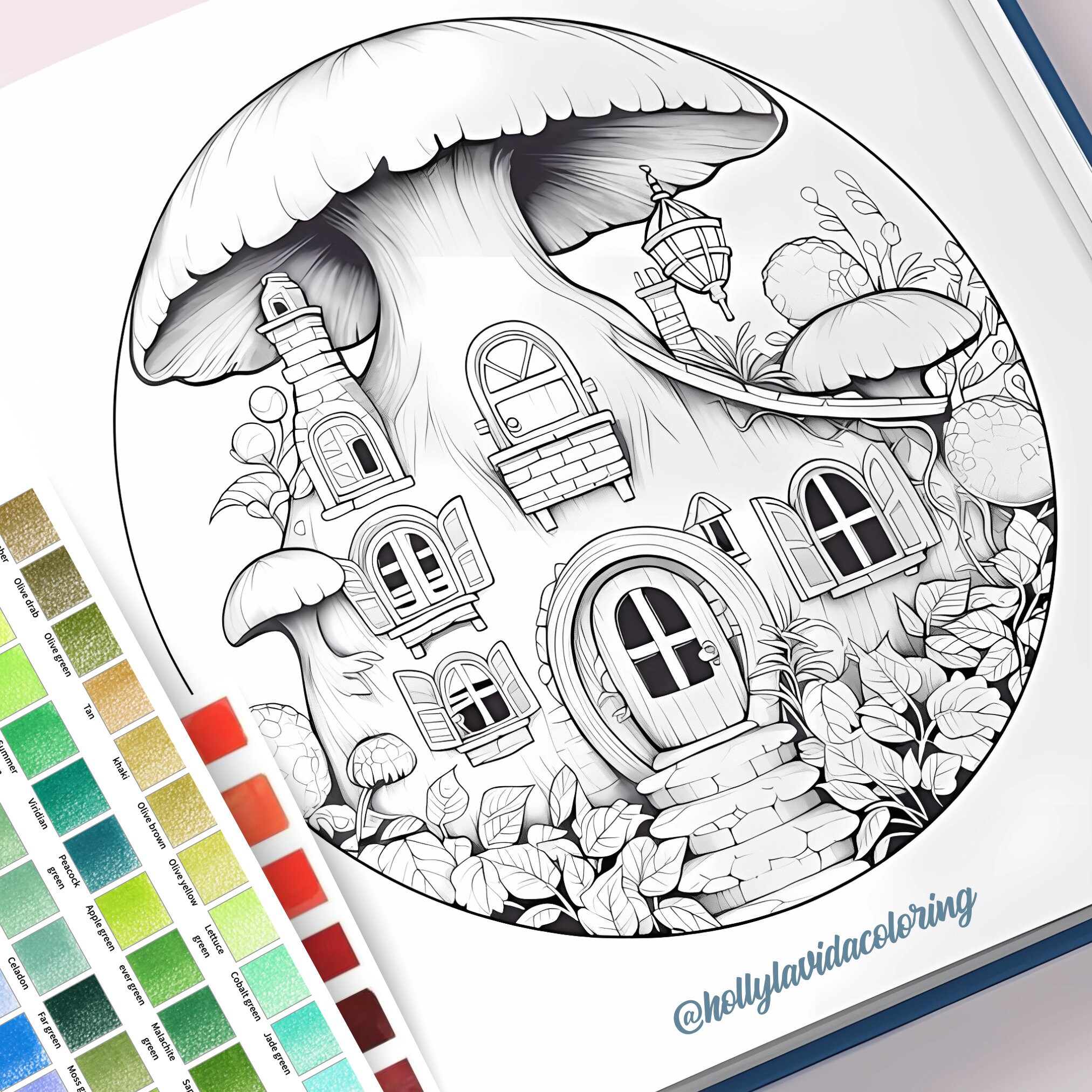 60 Fairy Homes Coloring Book Pages Fantasy Fairy Houses - Etsy