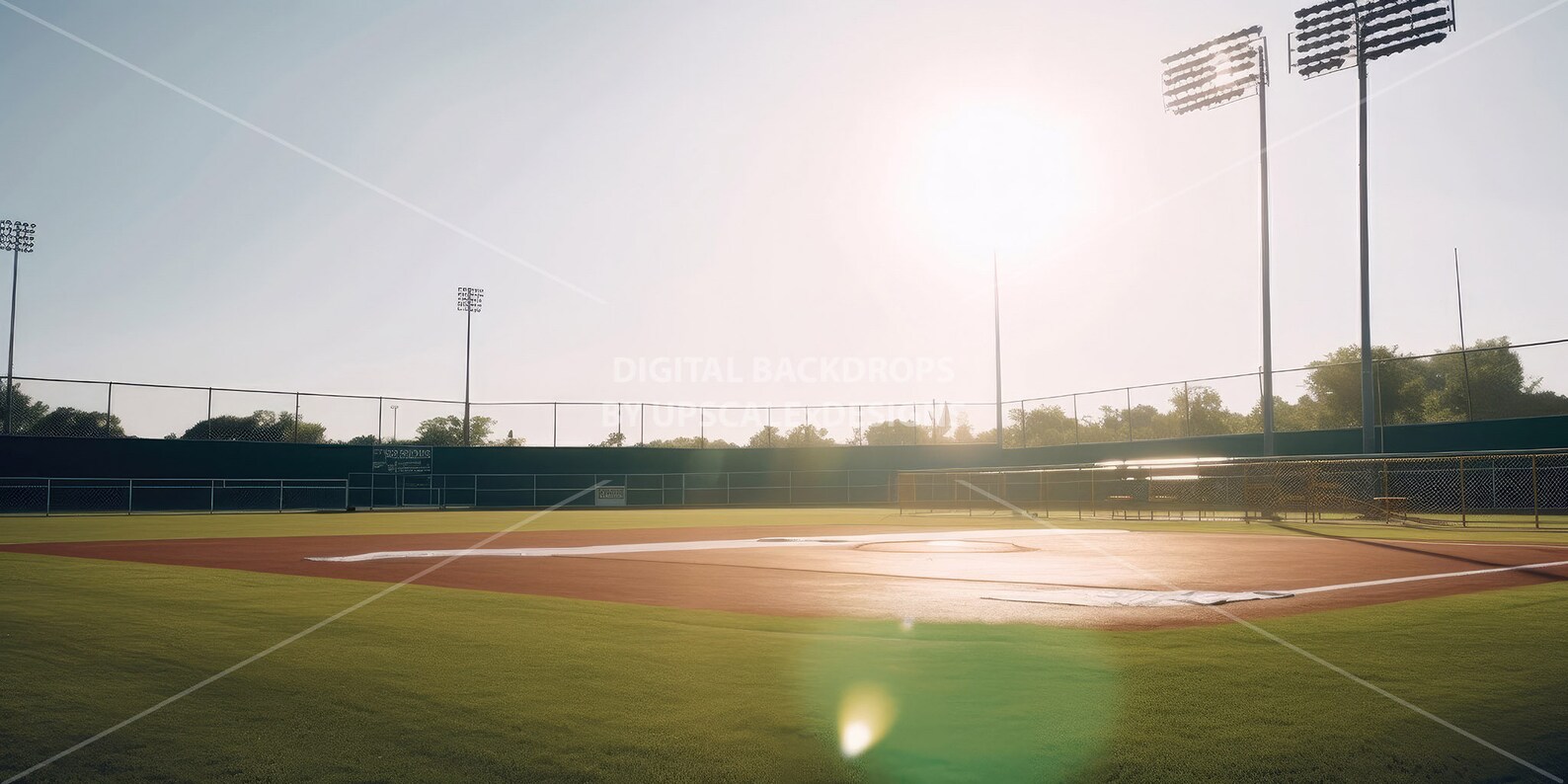 Day Baseball Field Backdrop V2, Set of 5, High School Sports ...