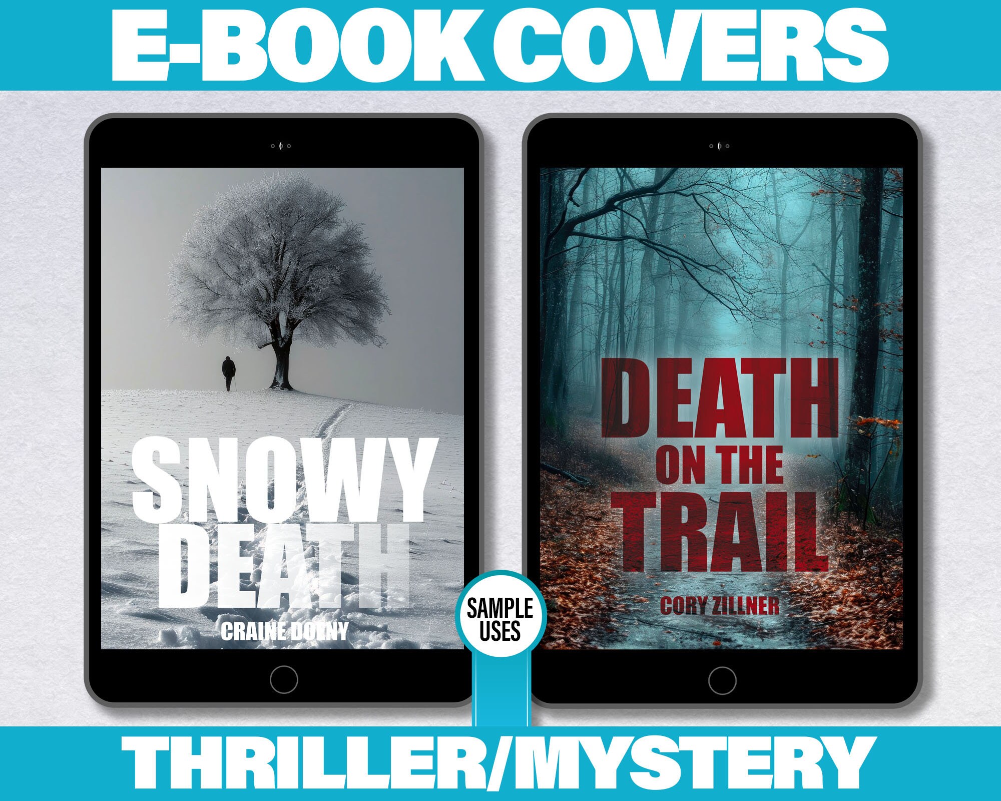 E-book Cover Templates for Thriller Ebook Bundle of 4 Images for ...
