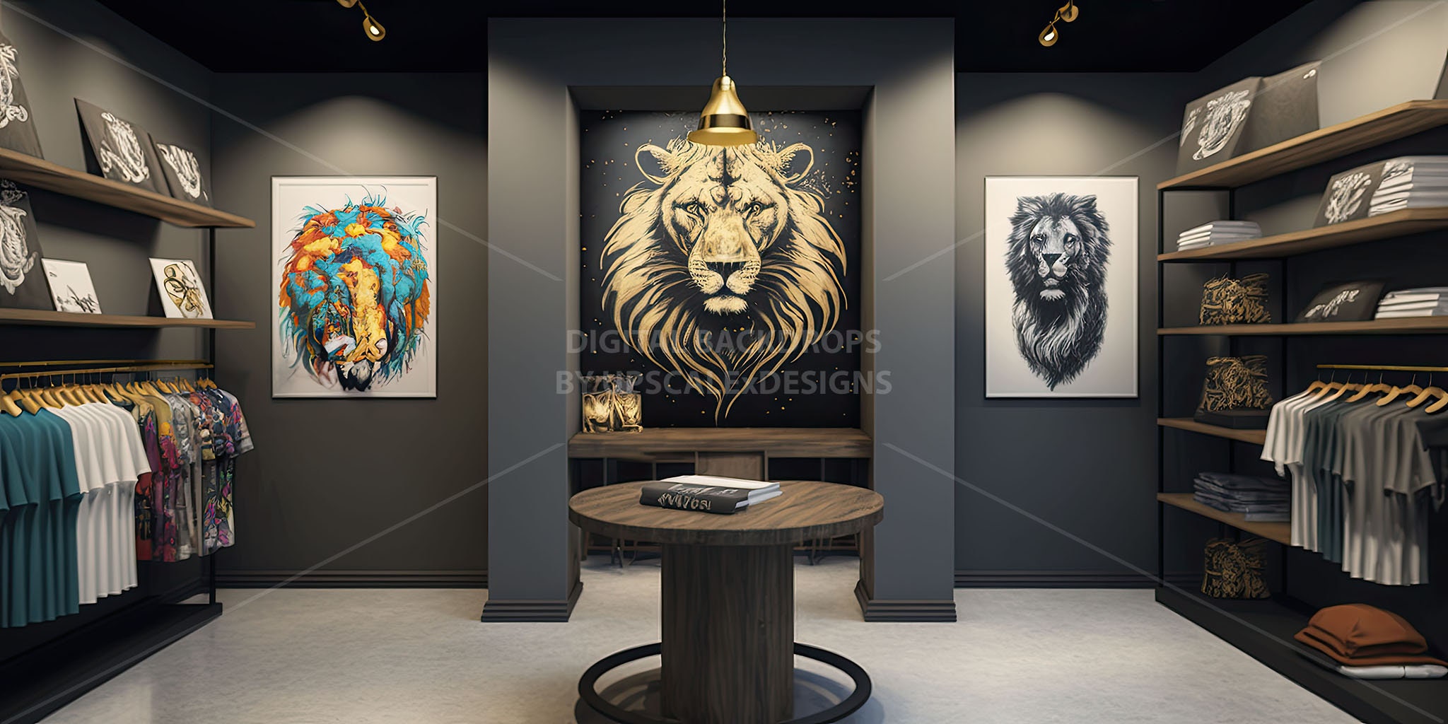 Upscale Men's Store Backdrop, Set of 5, Interior Business Photography ...