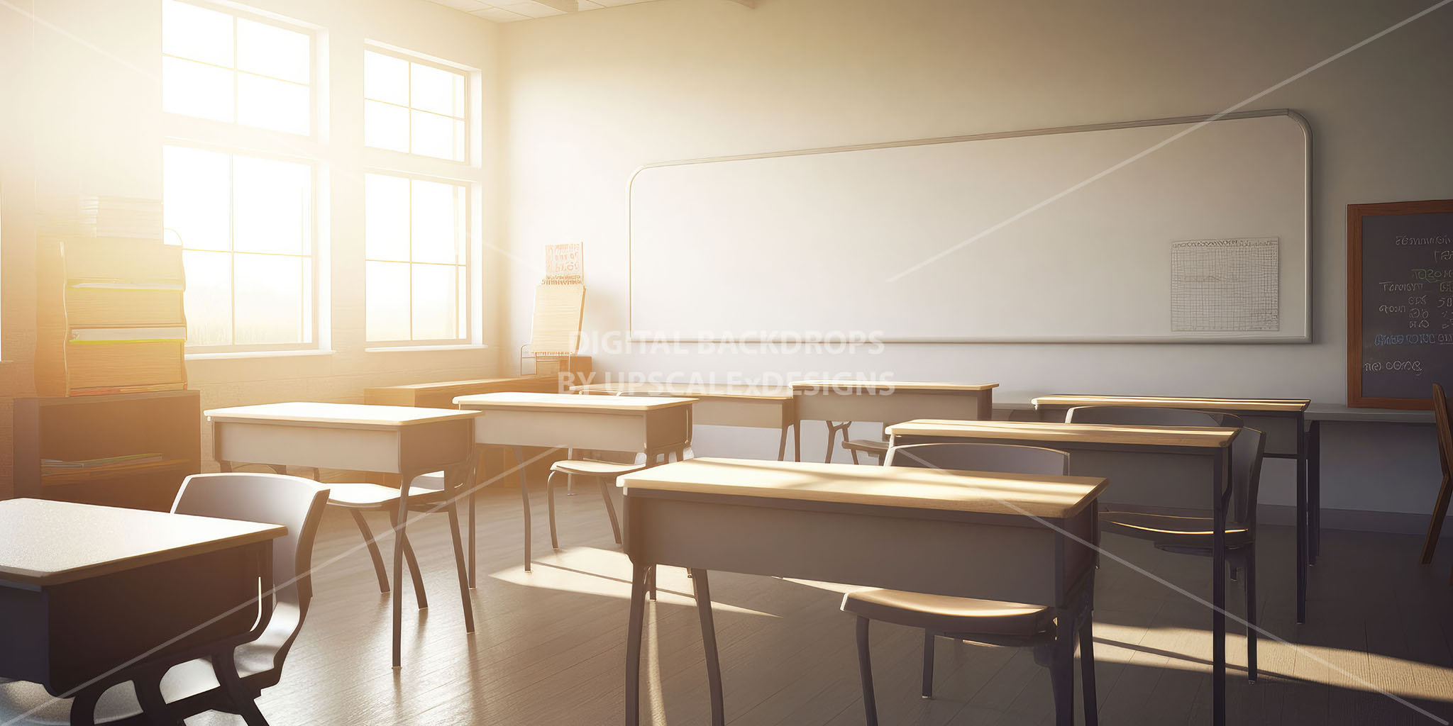 Modern Classroom Interior Backdrop, Set of 5, School Photography ...