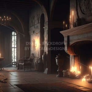 Medieval Fantasy Castle Background V1, Set of 8, Interior Photography ...
