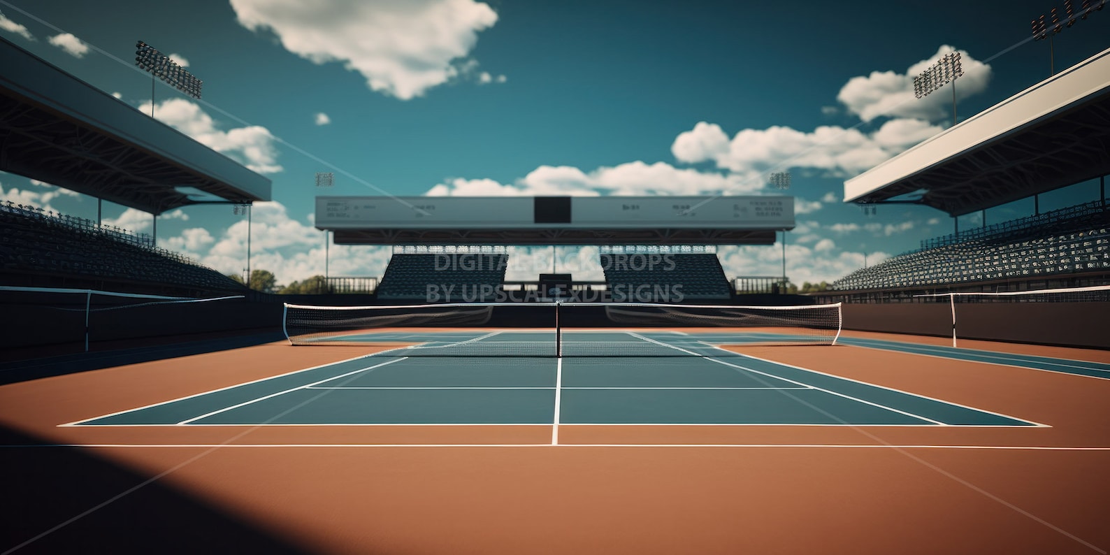 Tennis Court Background V2, Set of 5, Digital Illustrations Sports ...