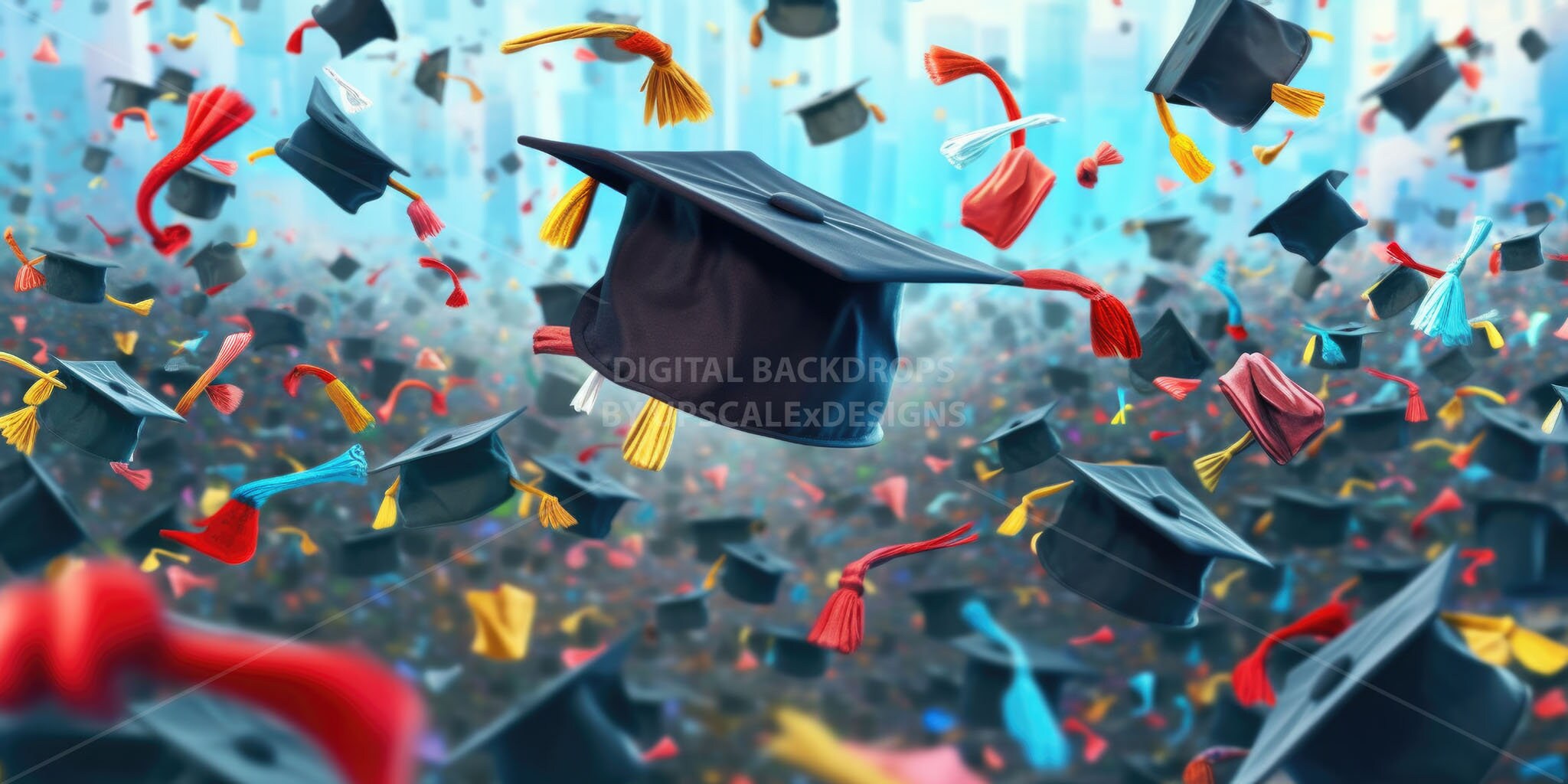 Graduation Virtual Backdrops, Set of 5, School Photography Background ...