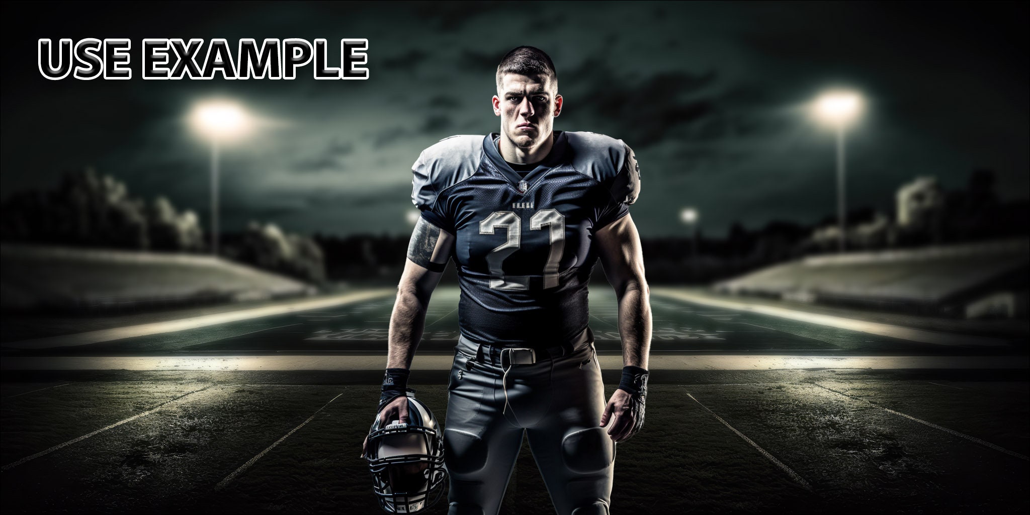 Night Football Field Backdrop V1, Set of 5, Digital Photo Sports ...