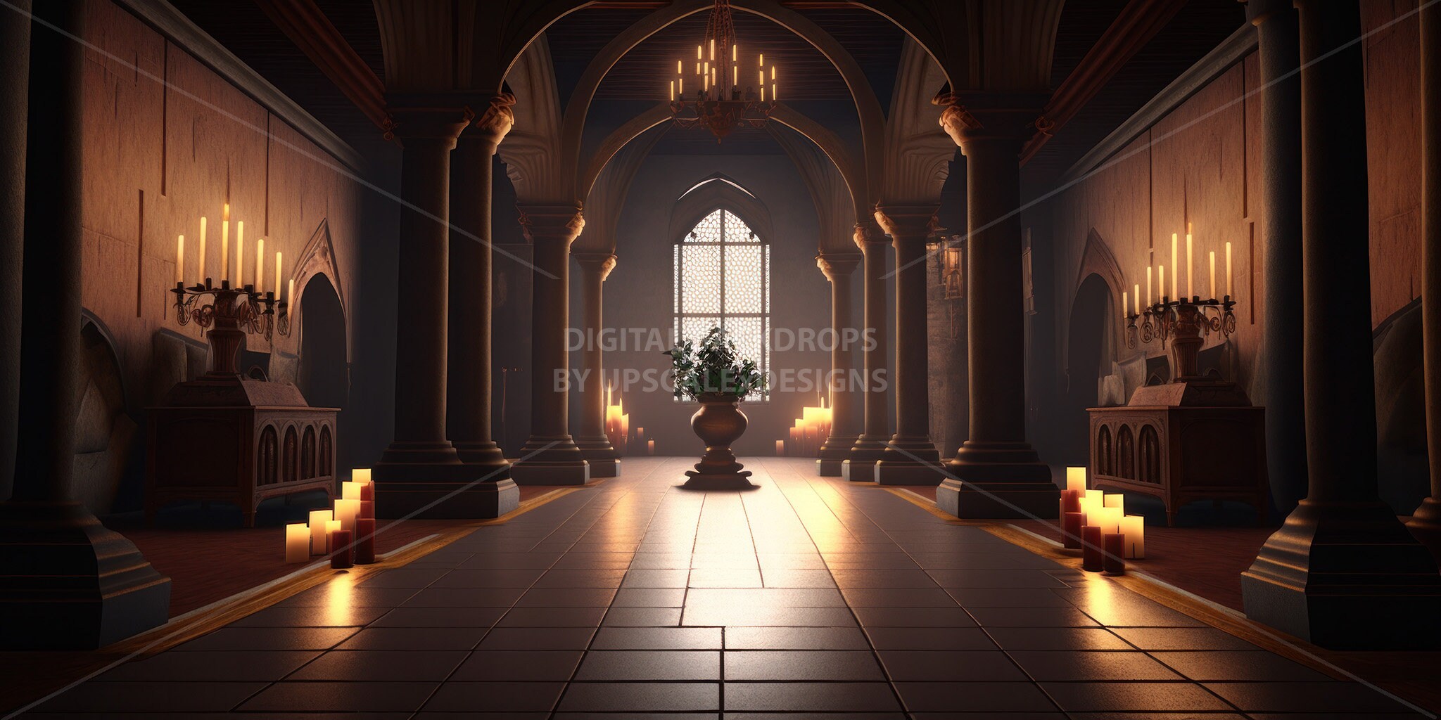 Medieval Magical Castle Background V3, Set of 8, Interior Illustration ...