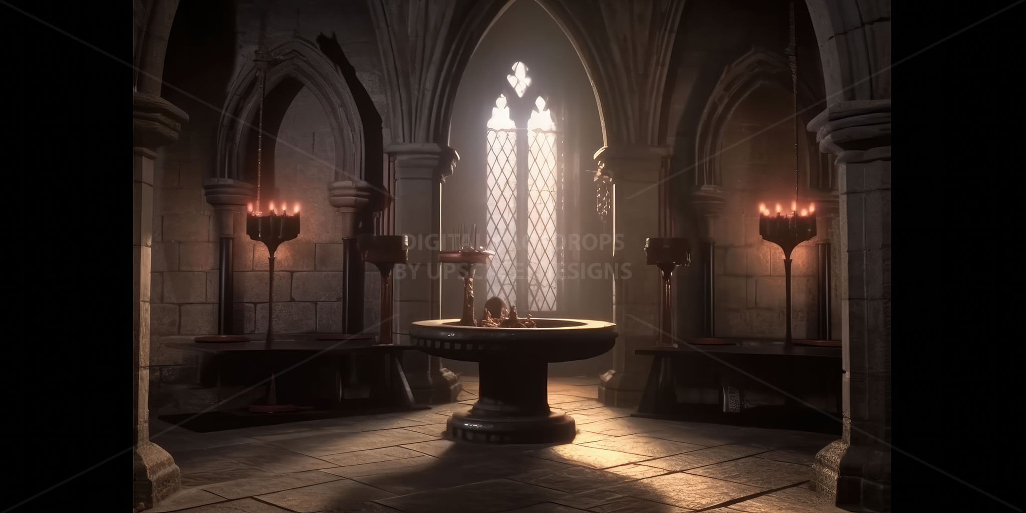 Enchanted Gothic Magical Castle Backgrounds V1, Set of 5, Medieval Wizard Chambers Backdrops ...