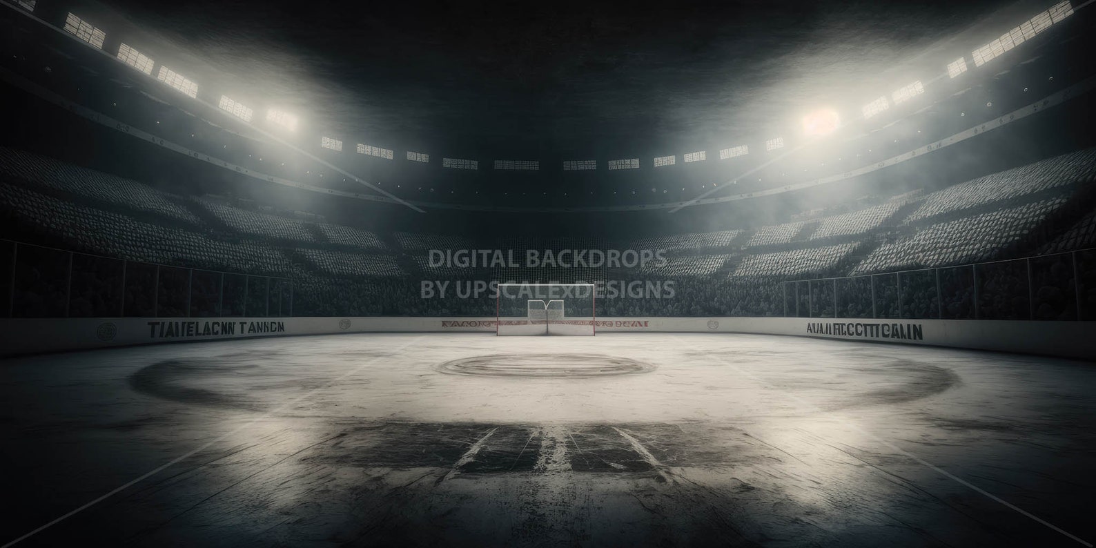 Ice Hockey Rink Backdrop V1, Set of 5, Digital Photo Sports Background ...