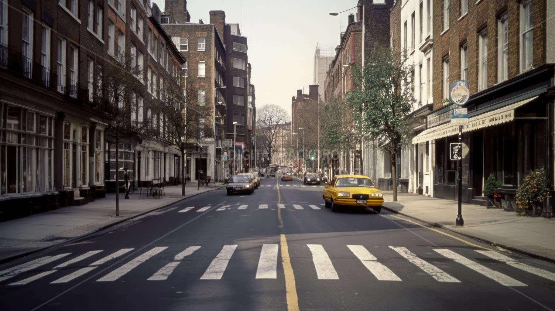 Vintage London Streets and Crosswalk Backdrops, Set of 5, Digital ...