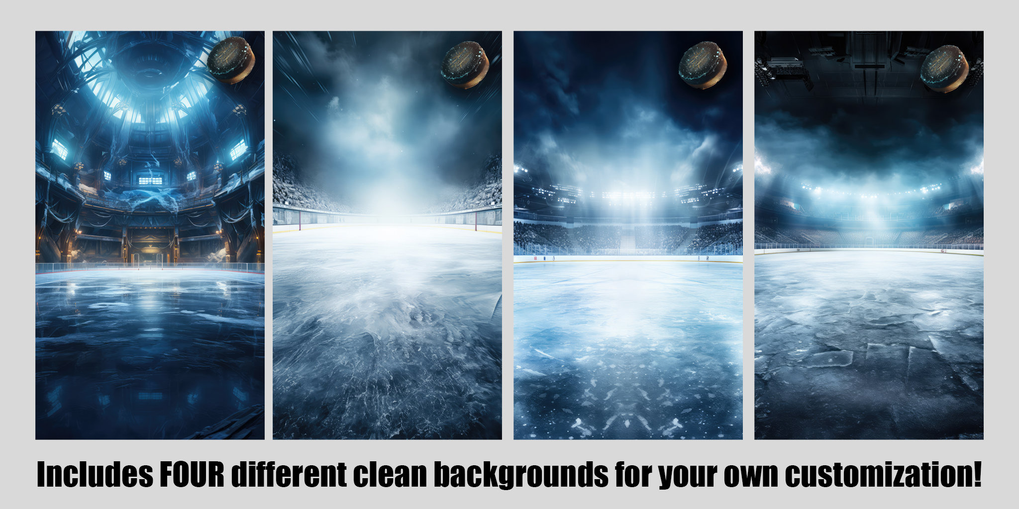 Vertical Ice Hockey Rink Backgrounds, Digital Photo Sports Teams ...