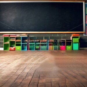 Grade School Classroom Interior Backdrop, Set of 6, School Photography ...