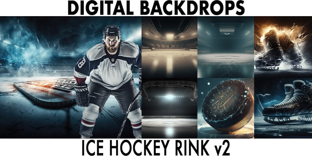 Ice Hockey Rink Background V2, Set of 6, Digital Photo Sports Teams ...