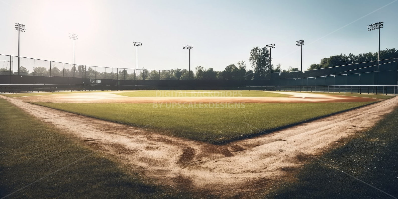 Day Baseball Field Backdrop V2, Set of 5, High School Sports ...