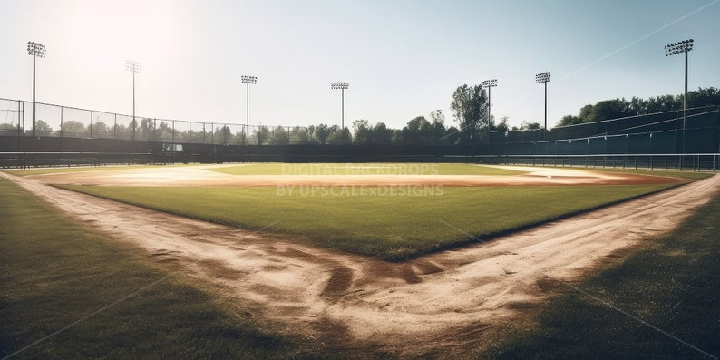 Day Baseball Field Backdrop V2, Set of 5, High School Sports ...