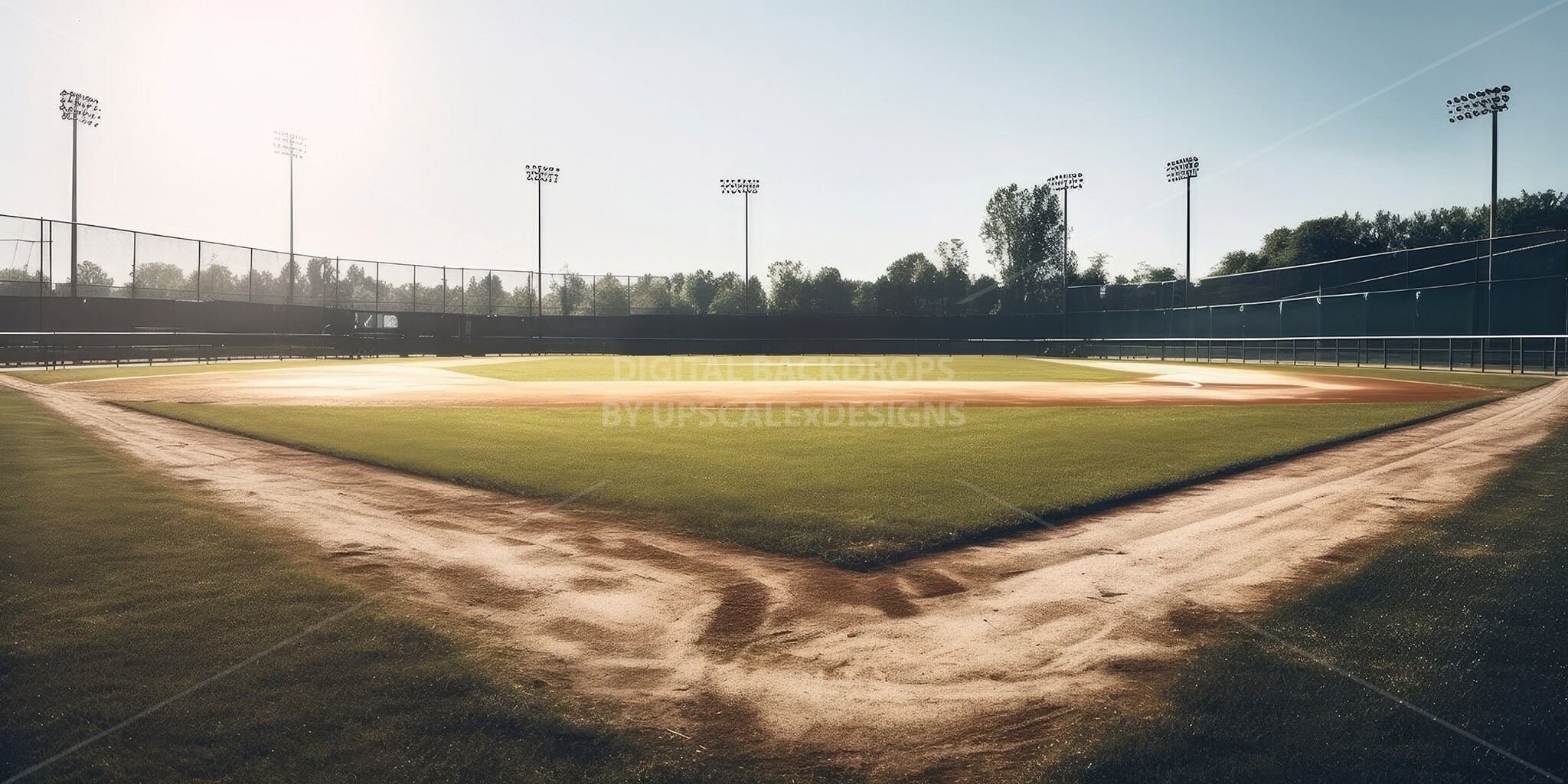 Day Baseball Field Backdrop V2, Set of 5, High School Sports ...