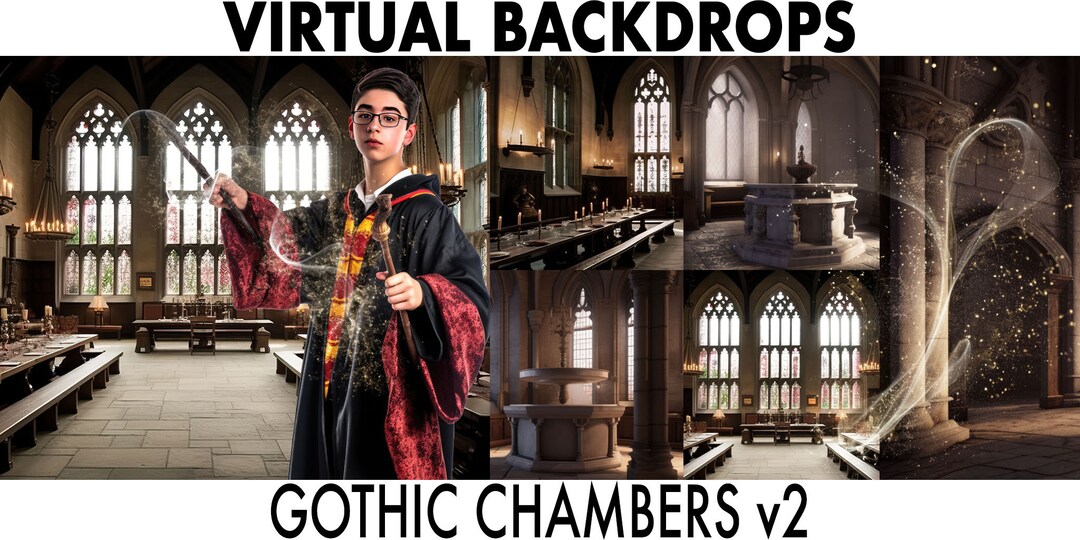 Medieval Gothic Magical Castle Backdrops V2, Set of 5 Enchanted Wizard ...