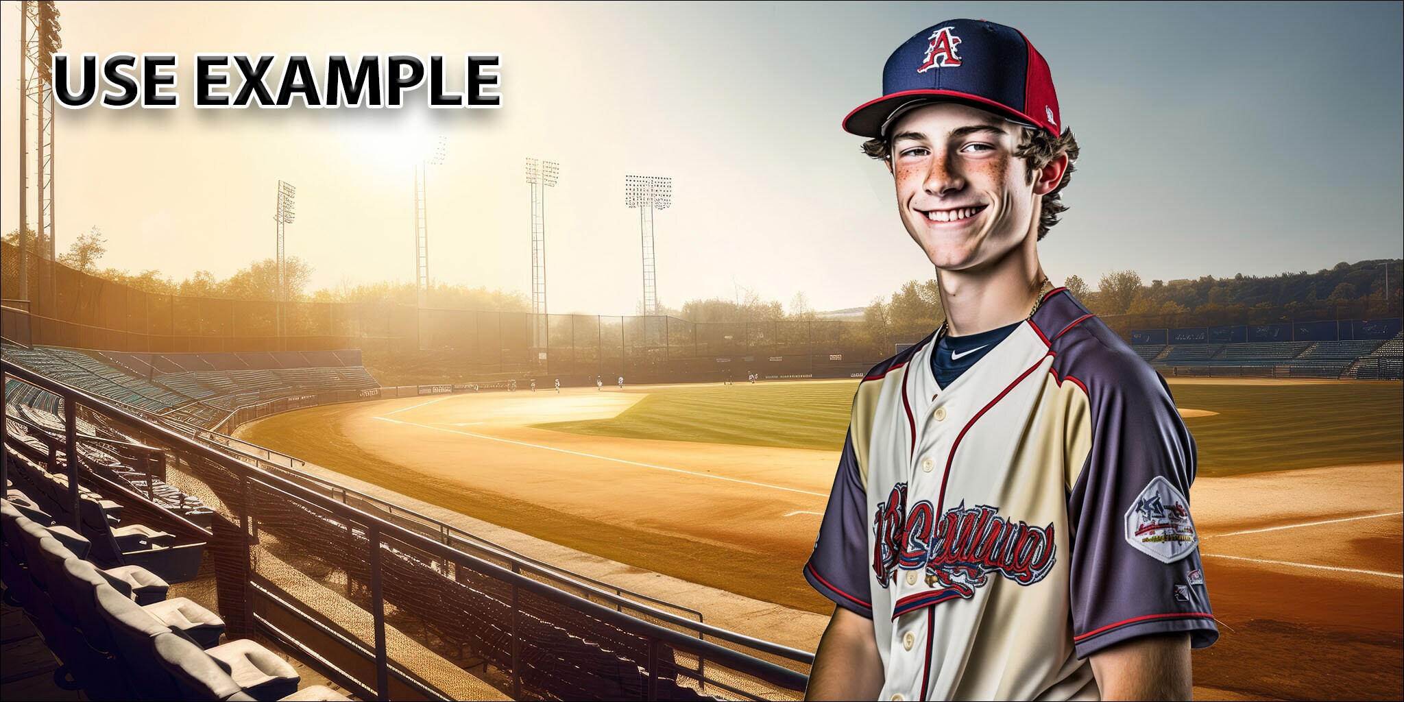 Day Baseball Field Backdrop V2, Set of 5, High School Sports ...