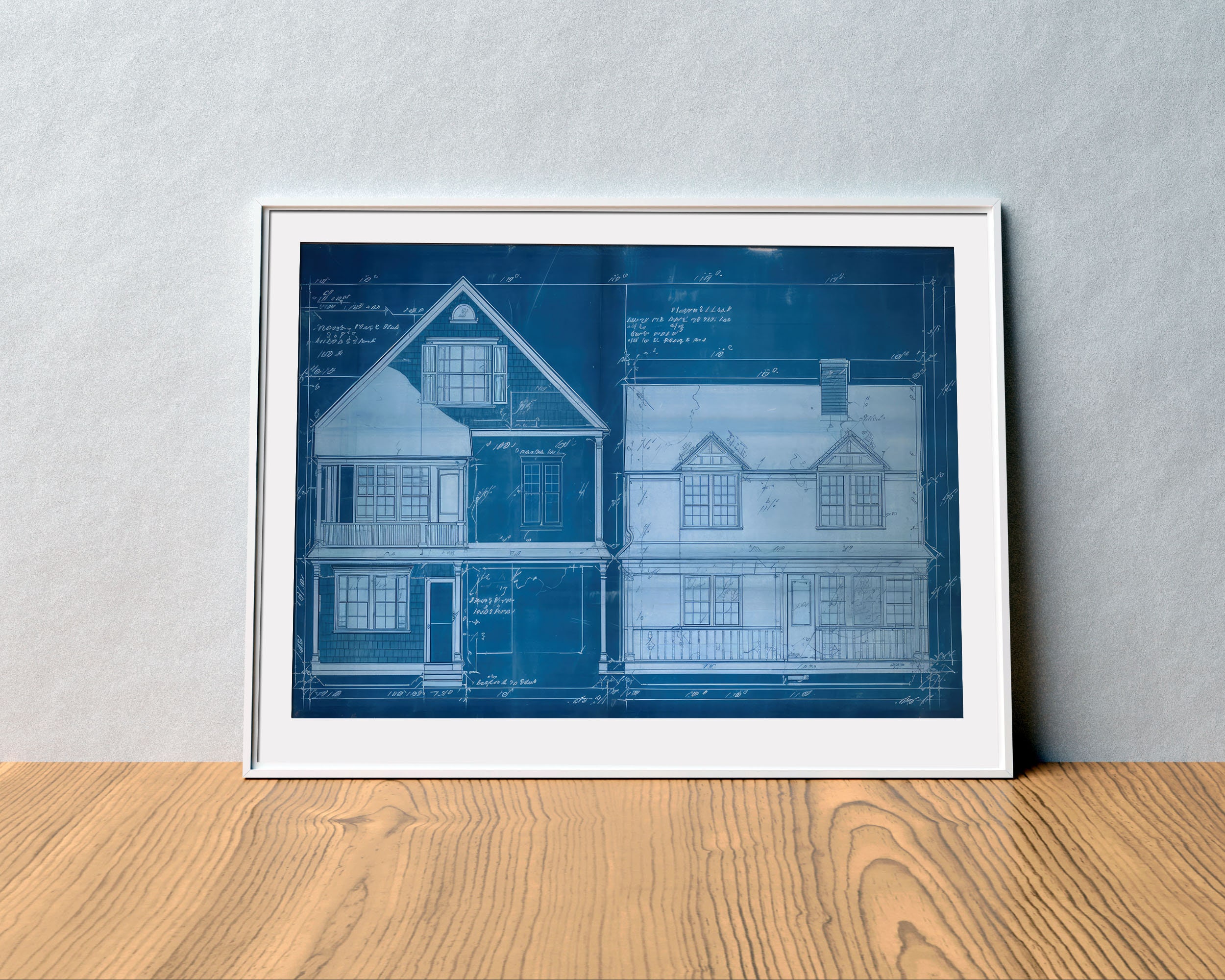 Vintage Blueprints of American Home, Bundle of 6 Illustrations ...