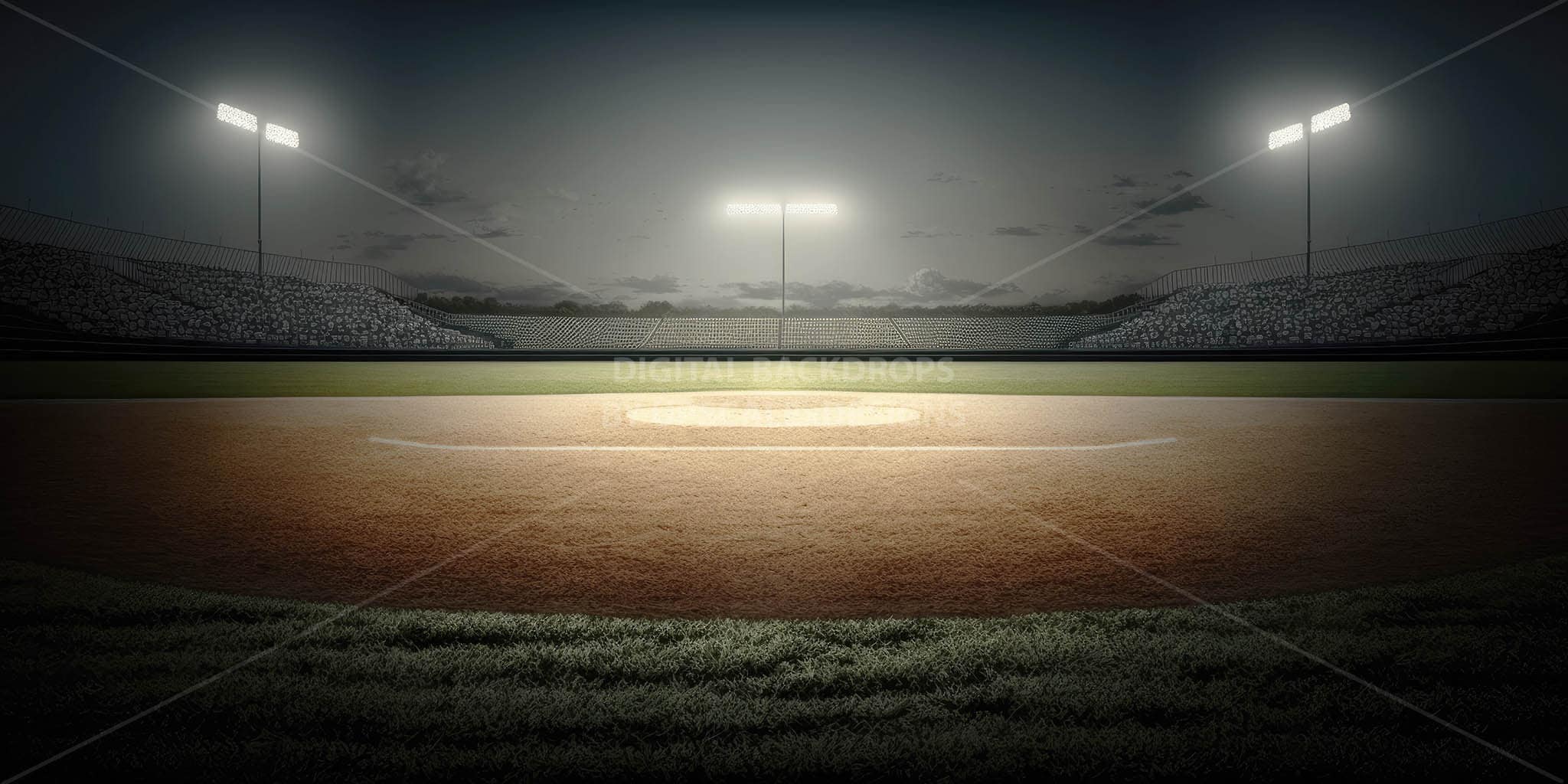 Day Baseball Field Backdrop V1, Set of 4, High School Sports Team ...