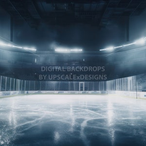Ice Hockey Rink Background V3, Set of 5, Digital Illustration Sports ...