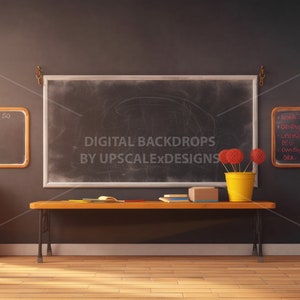 Grade School Classroom Interior Backdrop, Set of 6, School Photography ...