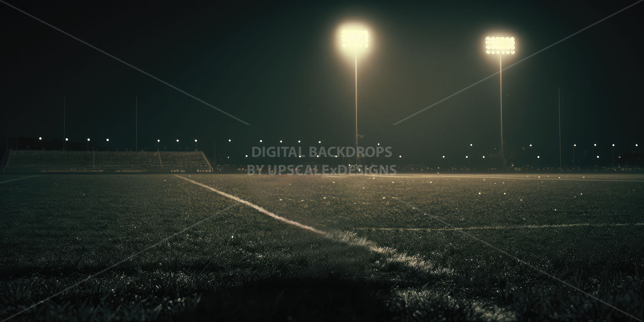 Night Football Field Backdrop V2, Set of 5, Stadium Photography Sports ...