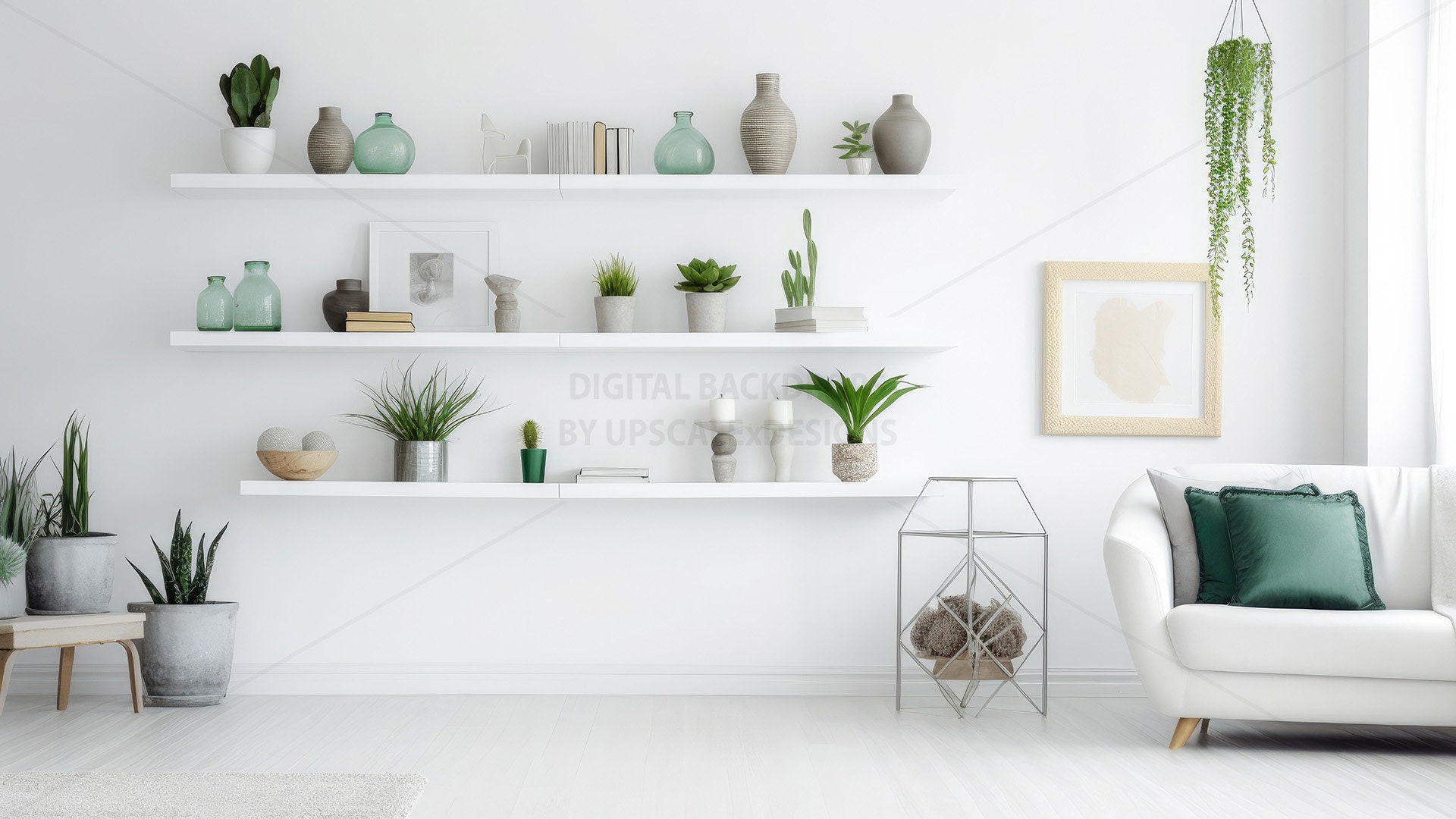 Clean Living Room, Virtual Backgrounds V2, 5 Image Bundle Use for ...