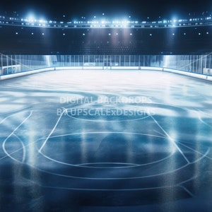 Ice Hockey Rink Background V3, Set of 5, Digital Illustration Sports ...