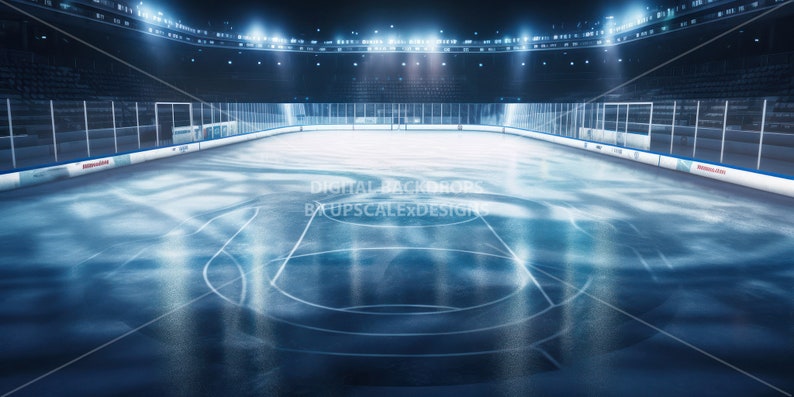 Ice Hockey Rink Background V3, Set of 5, Digital Illustration Sports ...