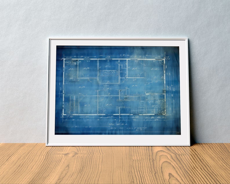 Vintage American Home Blueprints, Set of 6 Architecture Prints (digital ...
